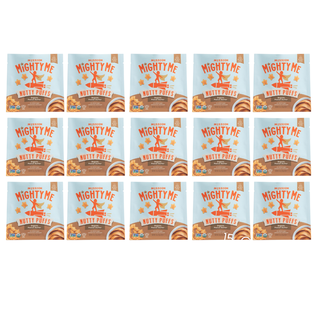 15-Count Peanut Butter Puff Snack Packs | Mission MightyMe